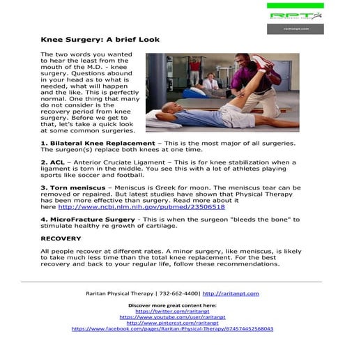 Knee Surgery: A brief Look | PDF