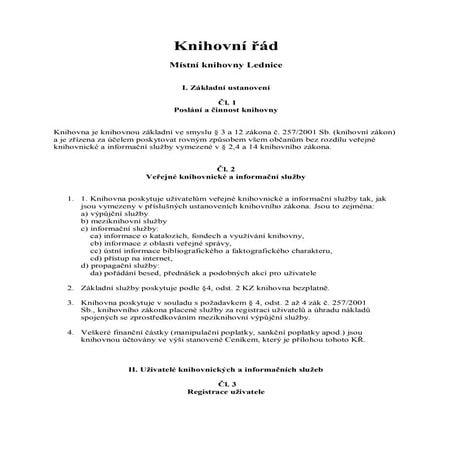 Knihovní řád | PDF