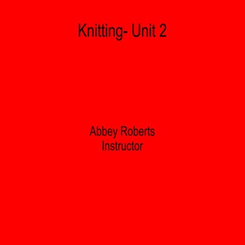 Knitting unit2 | PPT