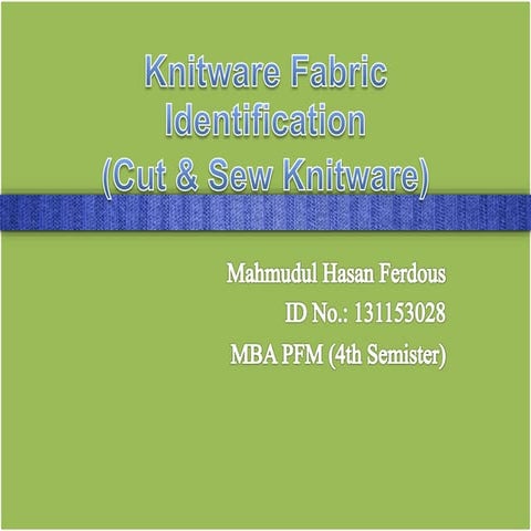 KNITTING - Rib structure | PPTX