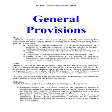 General Provisions | DOC