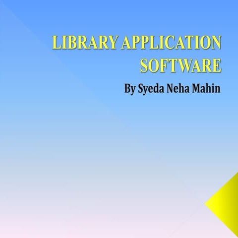 Library application software | PPTX | Computing | Technology & Computing