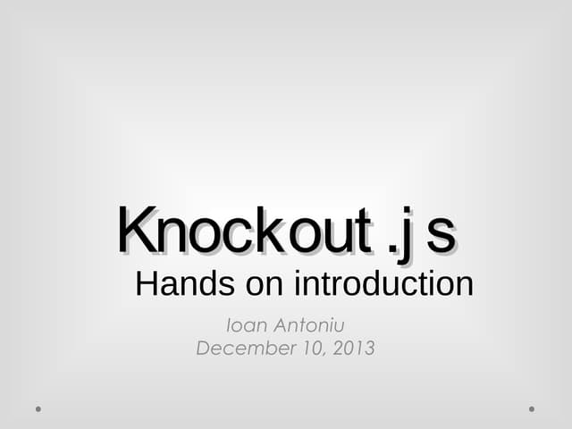 Knockoutjs With Aspnet Web Api Ppt