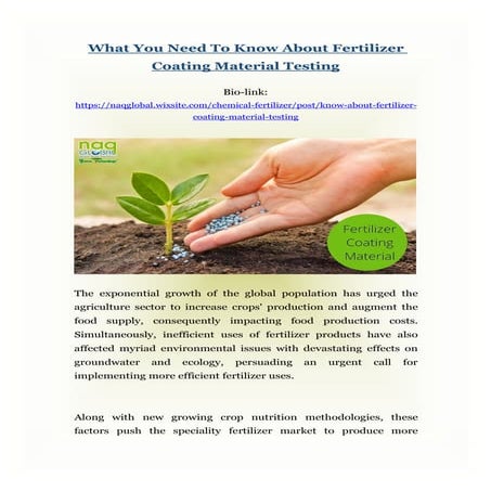 Know about fertilizer coating material | PDF