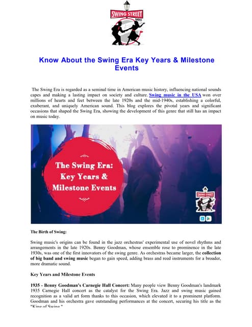 Swing And Big Band Music | PPTX | Jazz | Music