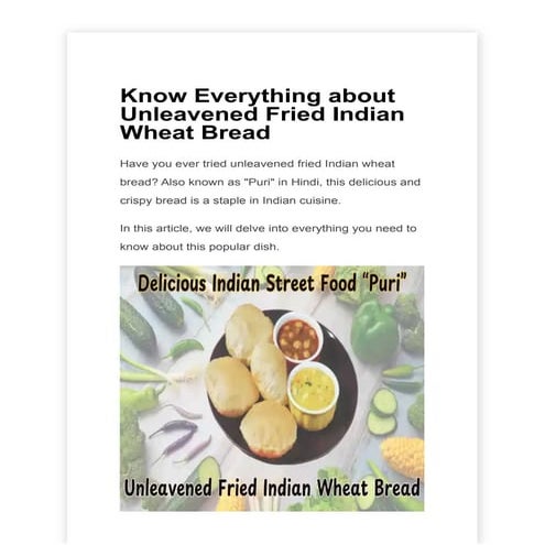 Know Everything about Unleavened Fried Indian Wheat Bread.pdf
