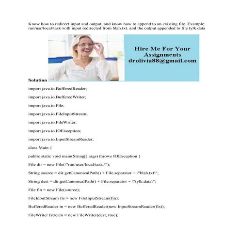 Know How To Redirect Input And Output And Know How To Append To An Exdocx 