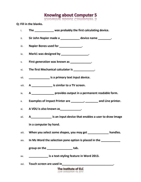 Know about Computer 1 | PDF | Internet for Beginners | Internet