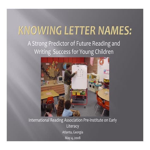 Knowing Letter Names Reutzel | PDF