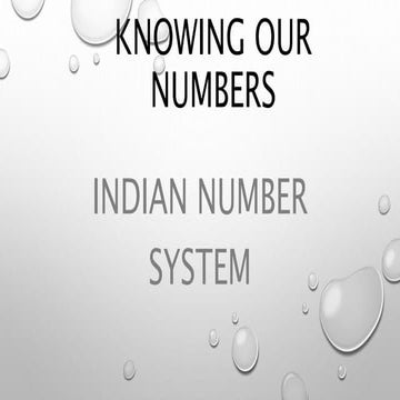 Knowing our numbers | PPTX | Education industry | Industries