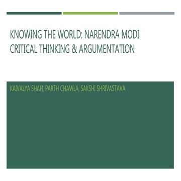 Critical Thinking Project - Knowing the world | PPTX