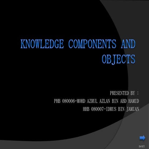 Knowledge Components & Objects | PDF
