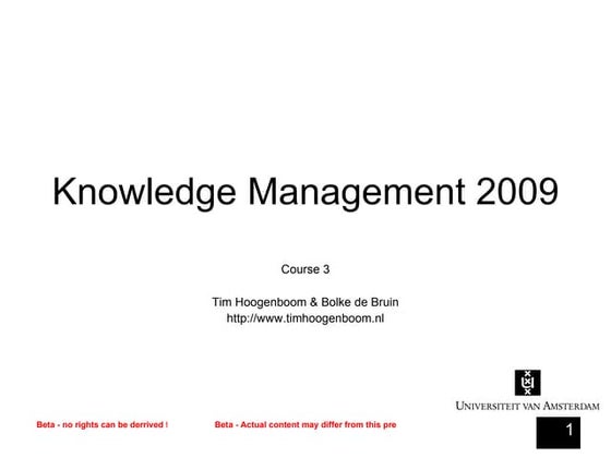 Knowledge Management Lecture 4: Models | PPT