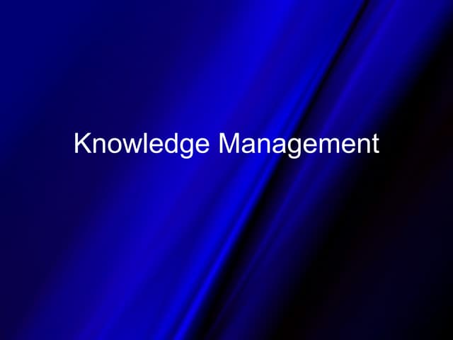 What is knowledge management | DOCX