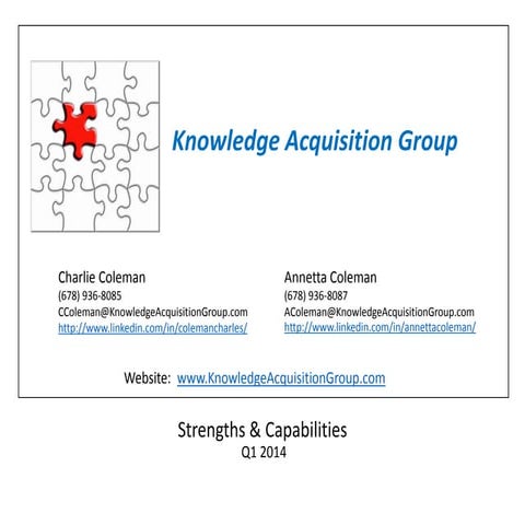 Knowledge acquisition group capabilities 2014 q1 (concise) | PDF