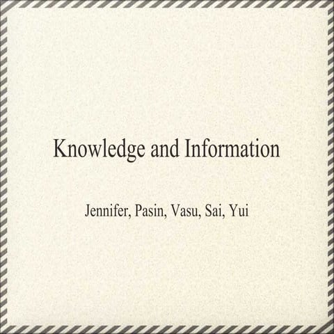 Knowledge vs. information | PDF
