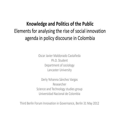 Knowledge and politics of the public | PPTX | Economy | Business and ...