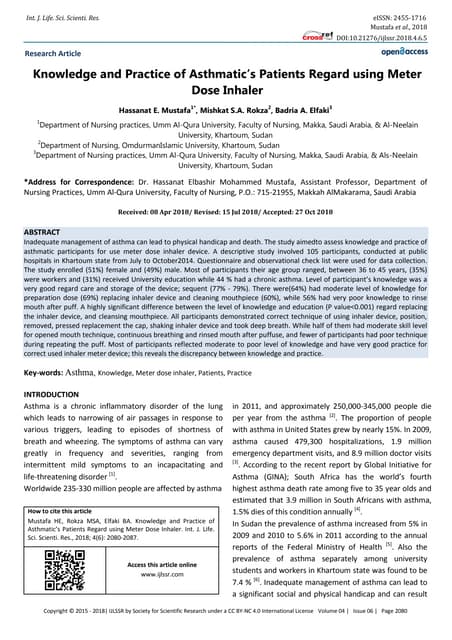 Incorrect Inhaler Technique Compromising Quality Of Life Of Astematic