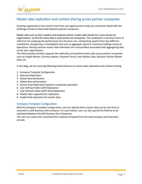 Overview presentation intercompany integration solution for sap business one | PDF | Business ...