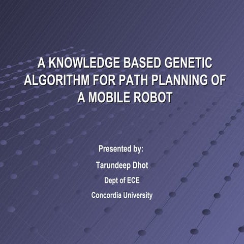 Knowledge Based Genetic Algorithm For Robot Path Planning Ppt Robotics Technology And Computing