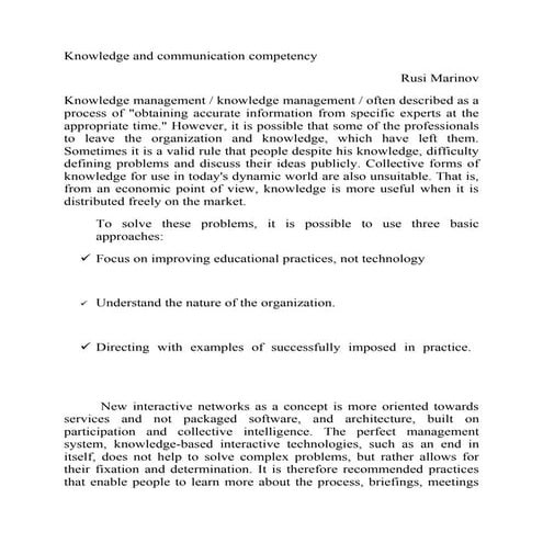 Knowledge communication competency- Resume | DOC