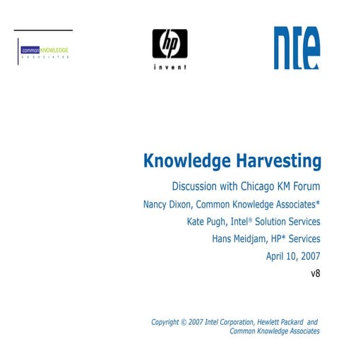 Knowledge Harvesting | PPT