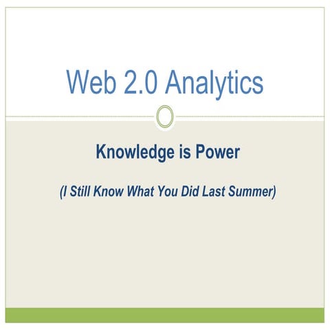 Web 2.0 Analytics & Education Tools Overview | PPT
