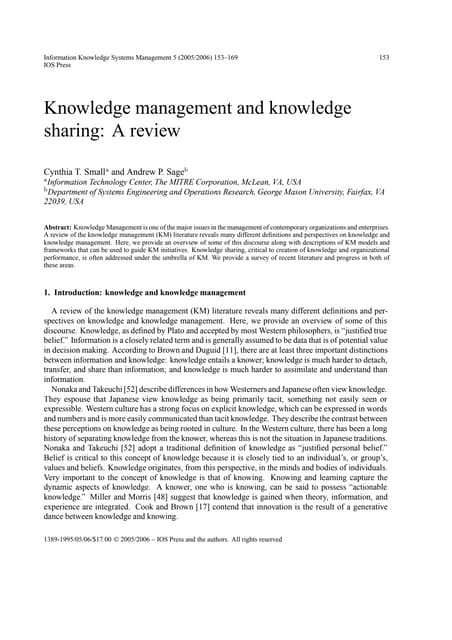 Knowledge sharing methods and tools | PPT