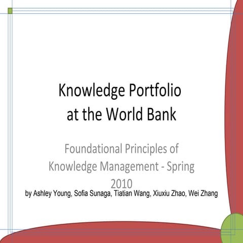 Knowledge Portfolio of World Bank | PPT
