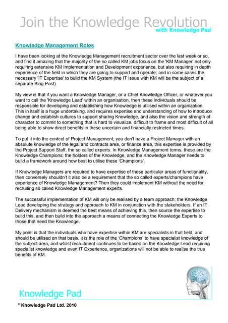 Where's the chief knowledge officer? | PDF