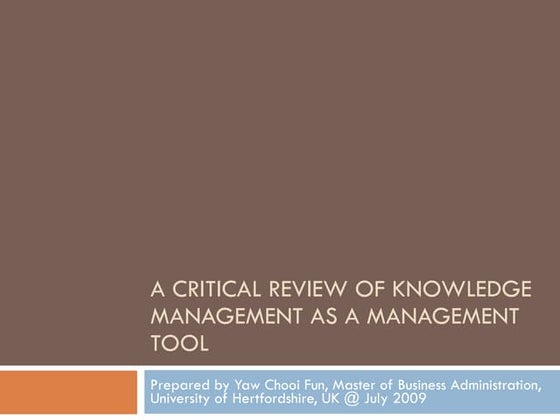 VW knowledge management case study | PPT