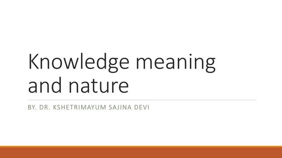 Definitions of Knowledge | PDF