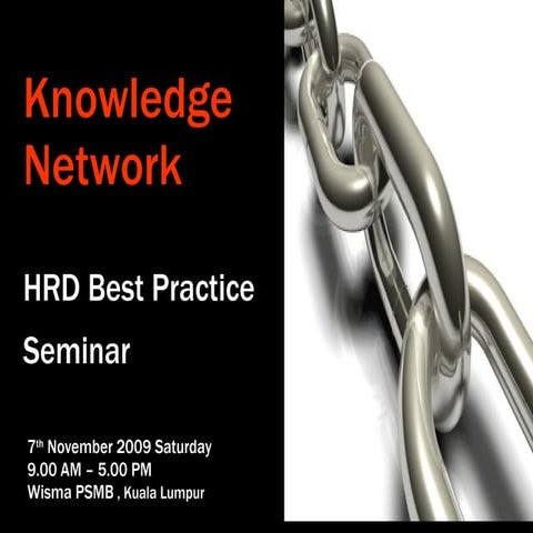 3rd Knowledge Network 7th Nov 09 PSMB | PPT