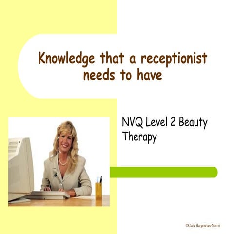 Knowledge of a Receptionist | PPT