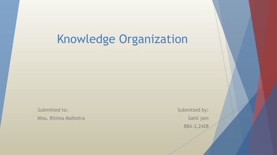 Knowledge organiztion | PPTX
