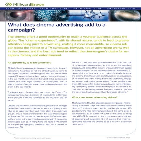 What does cinema advertising add to a campaign? | PDF