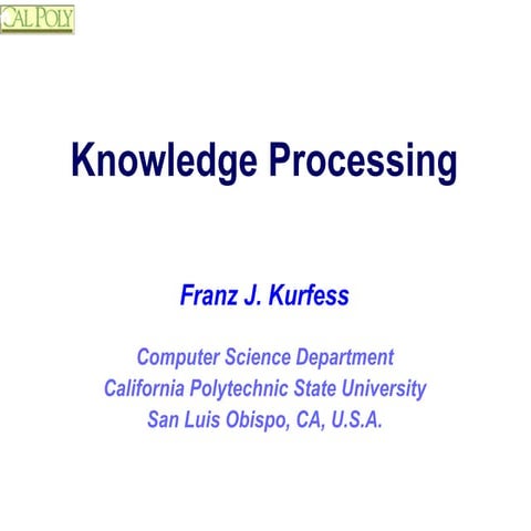 Knowledge processing | PPT
