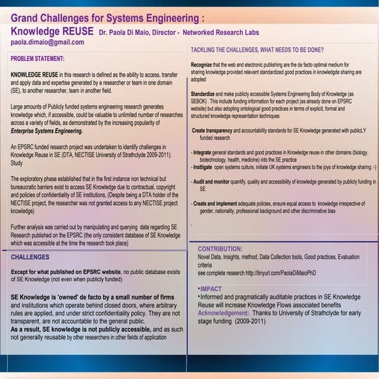 Challenges in SE: Knowledge reuse | PPT