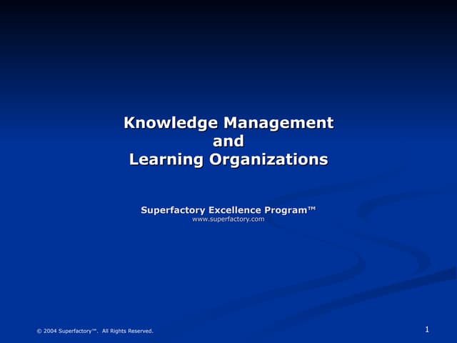 Knowledge Management in the Enterprise | PPT