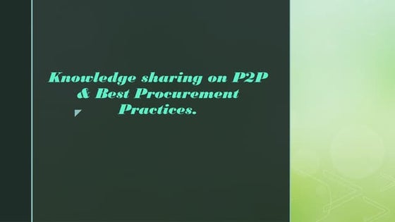 P2P Cycle in Oracle Cloud Fusion | PPT