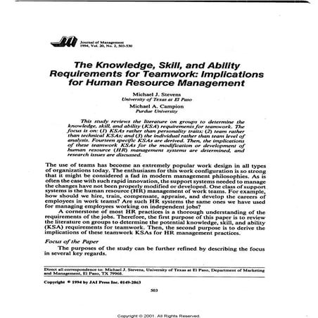 Knowledge skill ability 2 | PDF