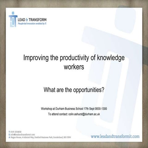 Knowledge worker productivity | PPTX