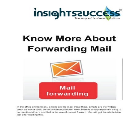 Know More About Forwarding Email | How to Forward Mail | PDF
