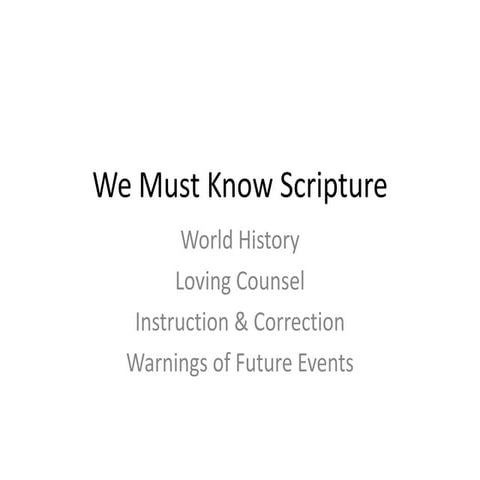 Know Scripture | PPT