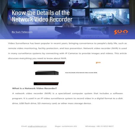 Know the Details of the Network Video Recorder | PDF