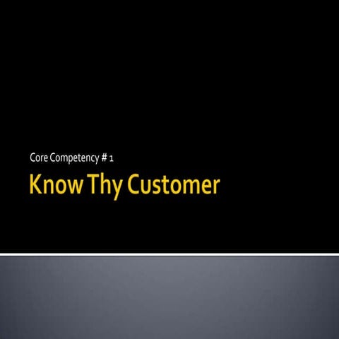 Know thy customer | PPTX