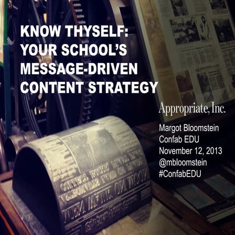 Know thyself: Your school's message-driven content strategy | PDF