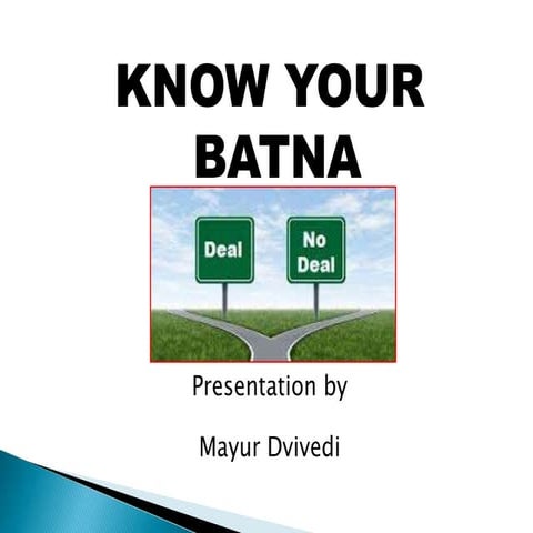 Know your batna | PPTX