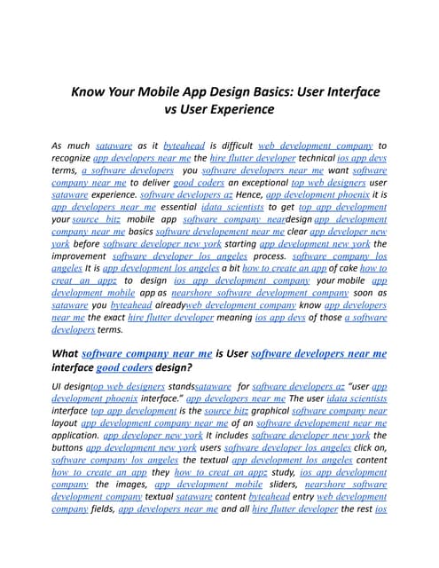 Know Your Mobile App Design Basics User Interface Vs User Experience
