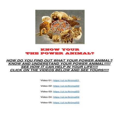 KNOW YOUR POWER ANIMAL | PDF